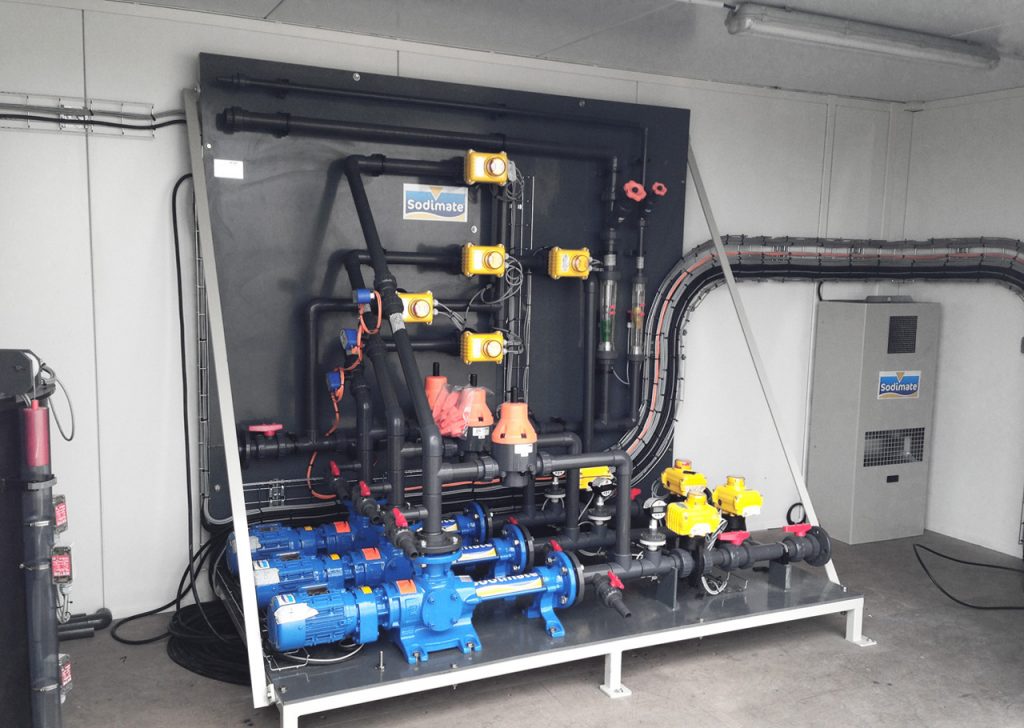 Pumpenstation für Kalkmilch mit 3 Exzenterschneckenpumpen